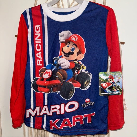 Nintendo | Pajamas | Nintendo Mario Kart Kids Pajama Set Red And Blue ...